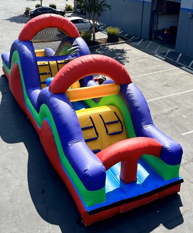 80' Wacky Obstacle Course 15'x80' - Inflatable Adventures in Sacramento, CA